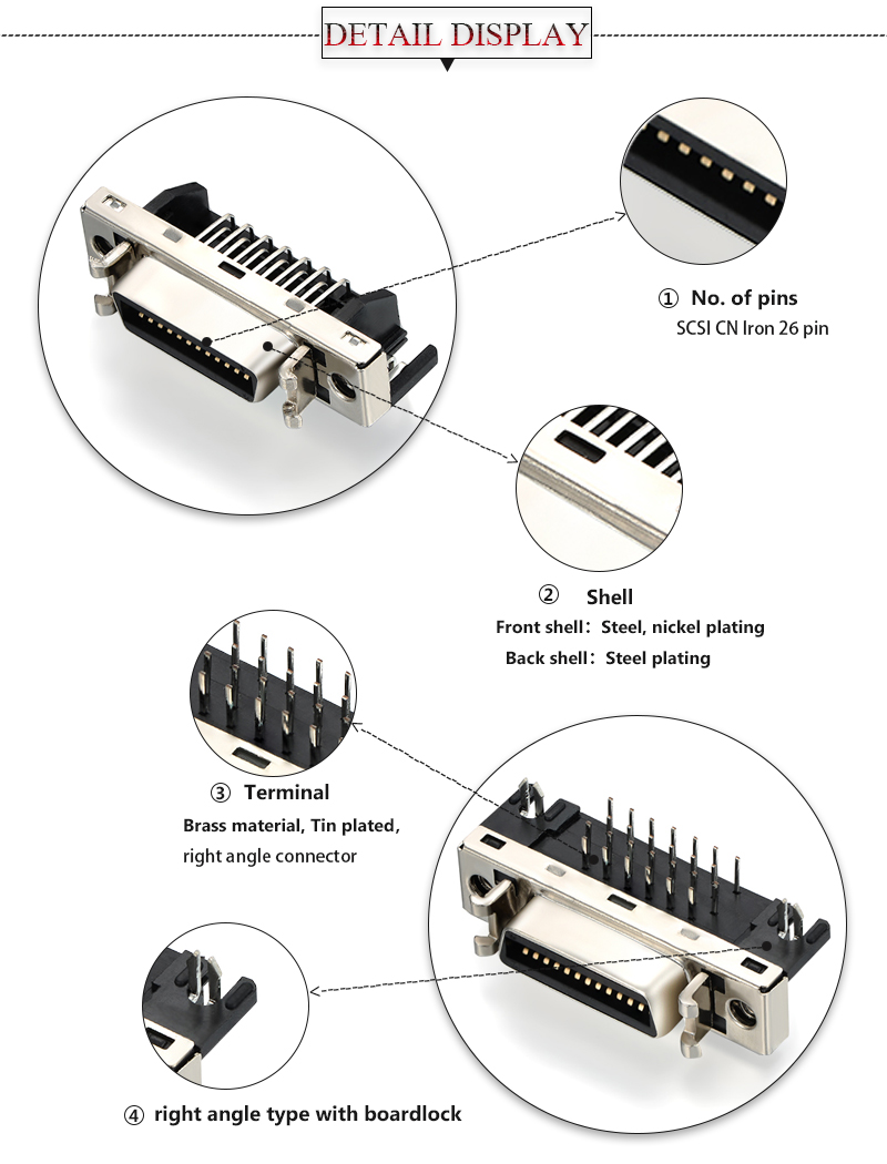 26 pin scsi connector| CN Iron 26 pin scsi connector Right Angle