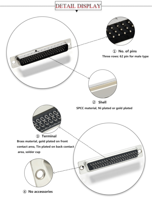 62 pin d sub connector |62 pin d sub connector cable connectors