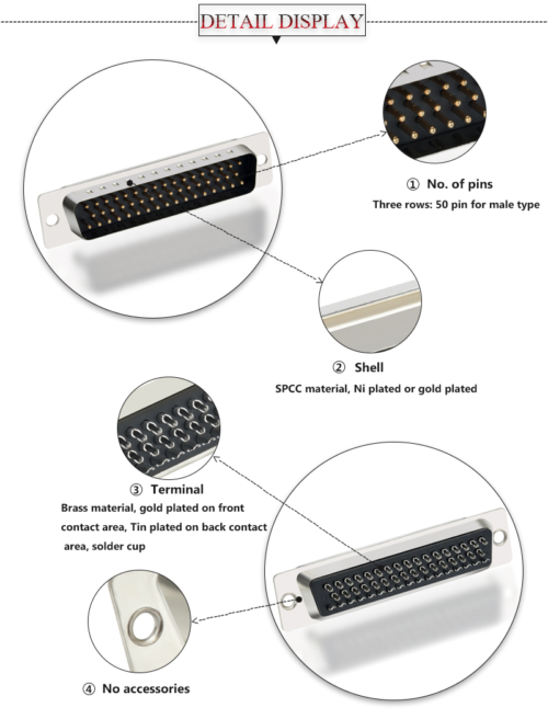 50 pin d sub connector |50 pin d sub connector male vga port