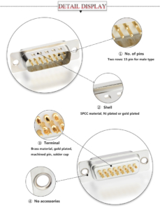 15 pin d type connector|vga monitor connector 15 pin d type connector