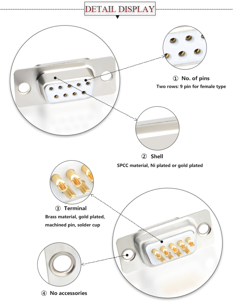 9 pin d type connector\female rs232 9 pin d type connector