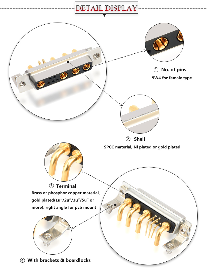 9w4|high voltage electrical connectors solder pin angled 9w4