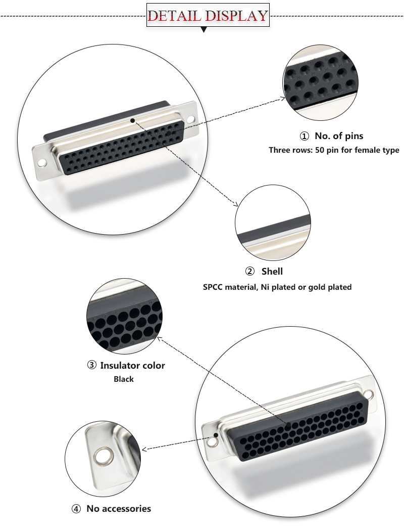 d sub 50|crimp pins female d sub 50 connectors electronics