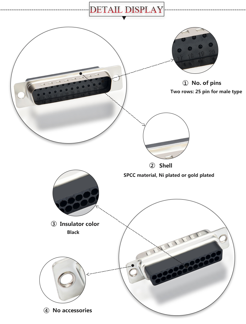 25 pin d sub male connector |pin crimps 25 pin d sub male connector