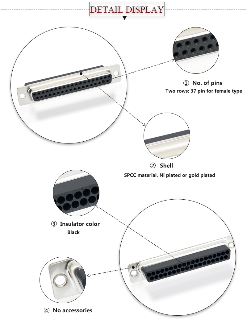 d sub 37 pin connector|female crimp pins d sub 37 pin connector supplier
