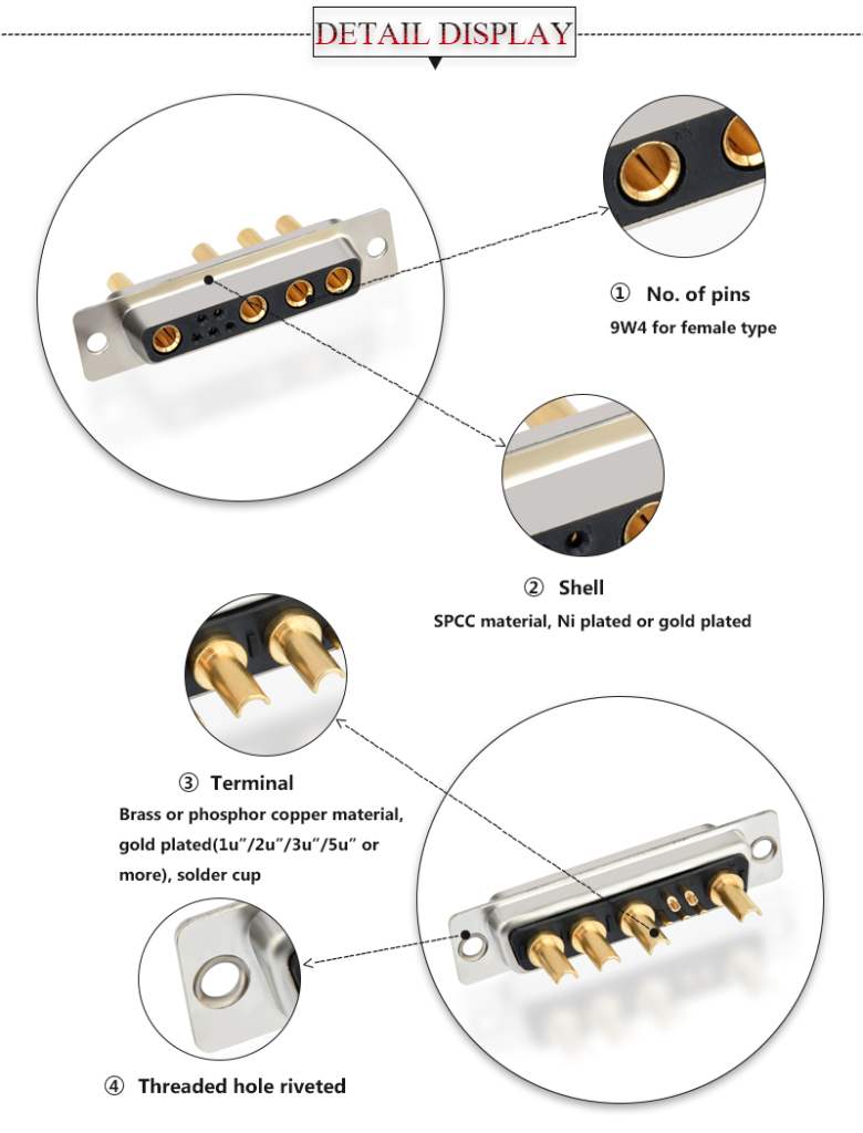 current high 9w4 connector|d-sub current high 9w4 connector welding for ...