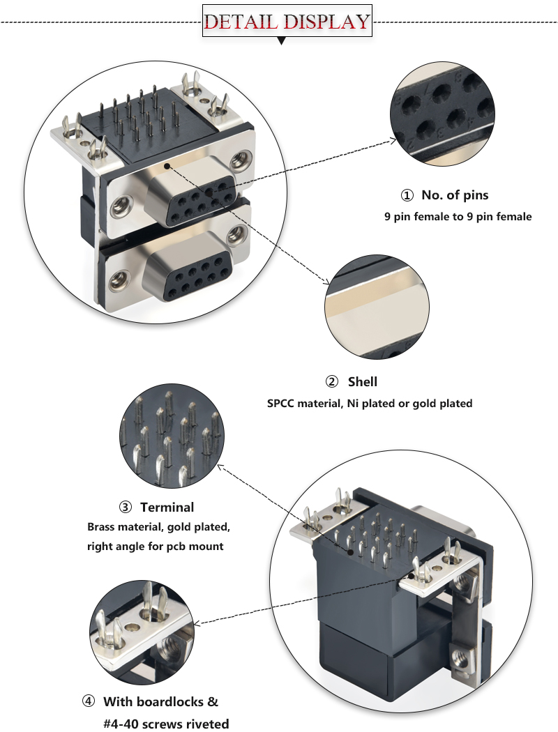 9 pin d sub|female to female 9 pin d sub pcb stacking connectors