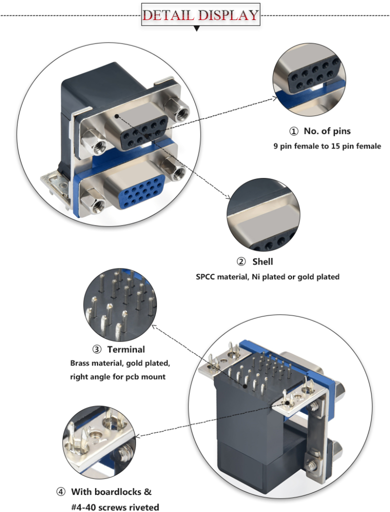 9 pin female to 15 pin female |9 pin female to 15 pin female stacked d ...