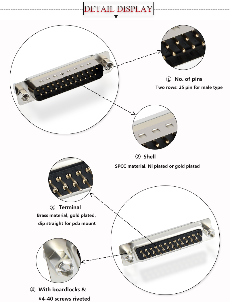 25 pin sub d connector|Dip straight pcb mount 25 pin sub d connector ...