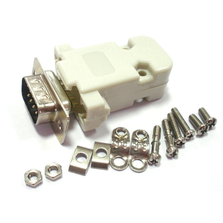 db9 backshell |metal db9 backshell with short screws for cable assembly