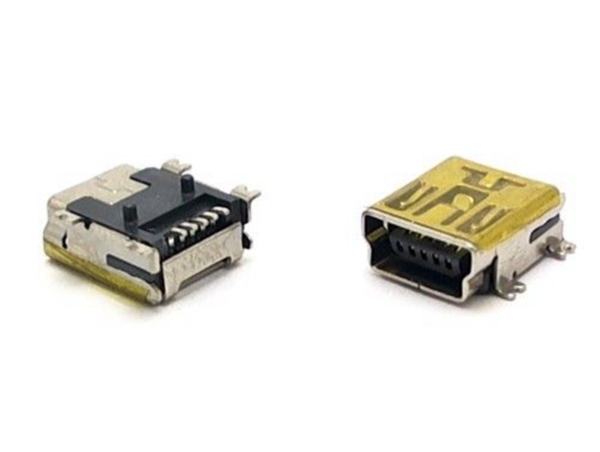 USB Mini B |5 Pin USB Mini B Gold Plated Female Right-Angle PCB SMT Jack