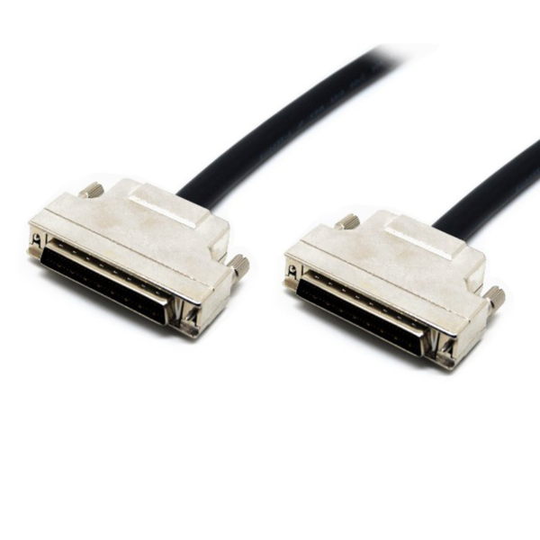 mini scsi ribbon (MDR) cable 14pin male with plastic shell and spring latch