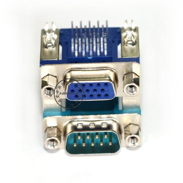 dual port | right angle 15 pin female to 9 pin male dual port connrctor