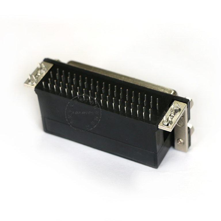 right angle pcb mount female to male 37 pin d type dual port connector