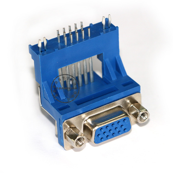 high density right angle 15 pin d sub female connector