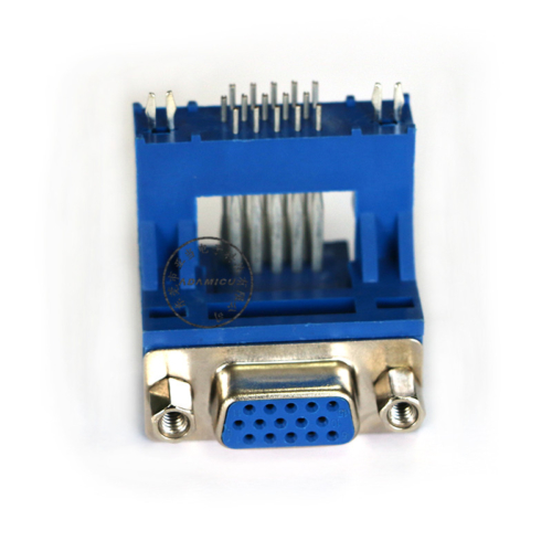 high density right angle 15 pin d sub female connector