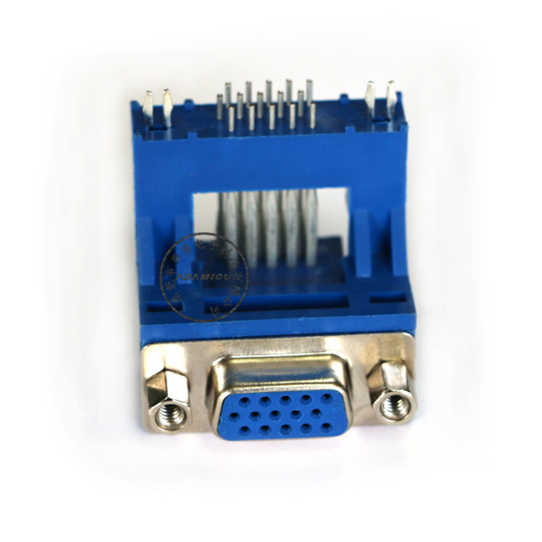 high density right angle 15 pin d sub female connector