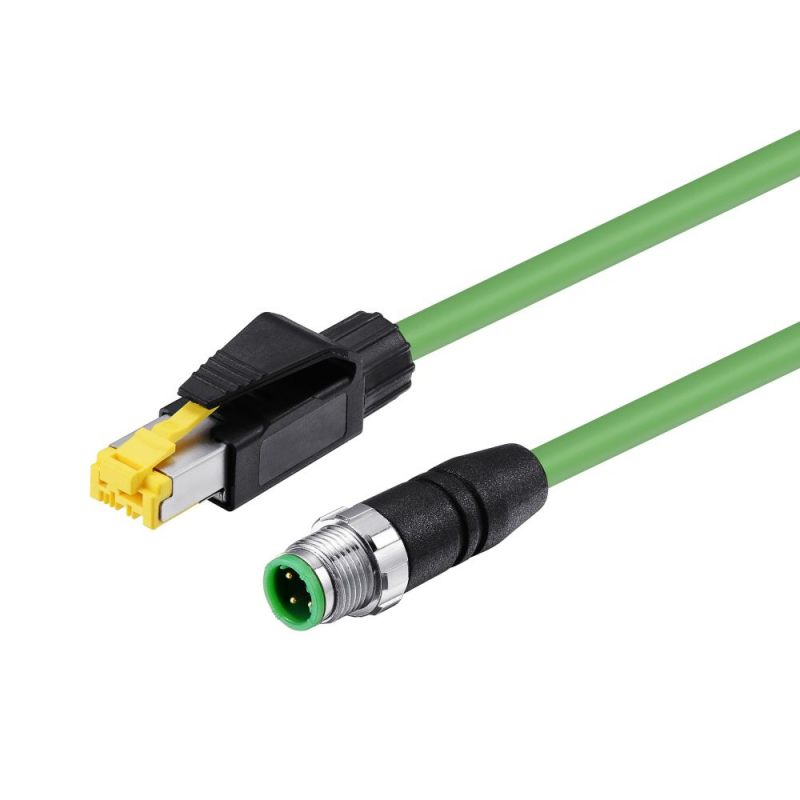 RJ45 TO 4 pin male m12 ethernet cable for Industrial camera
